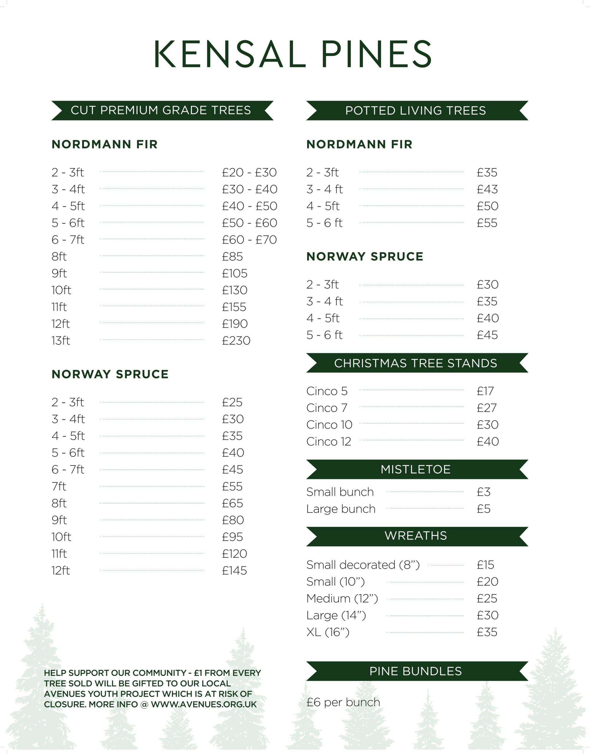 Kensal Pines Signage-price list-aw-1 | Kensal Pines